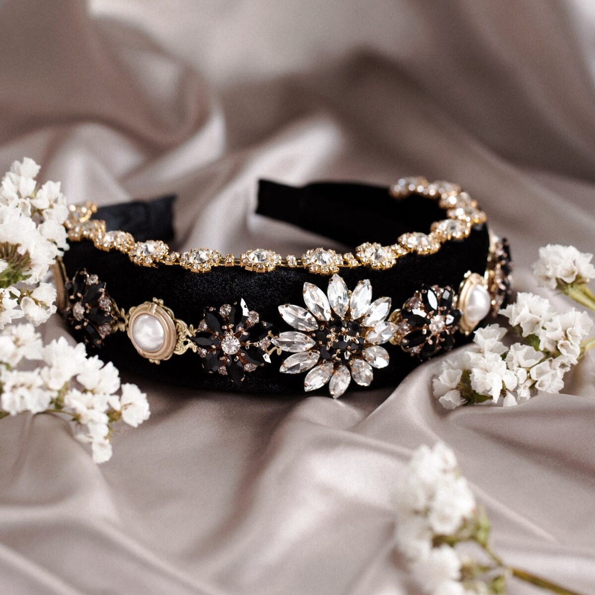Lorianna red embellished headband - Evelyn & Rose